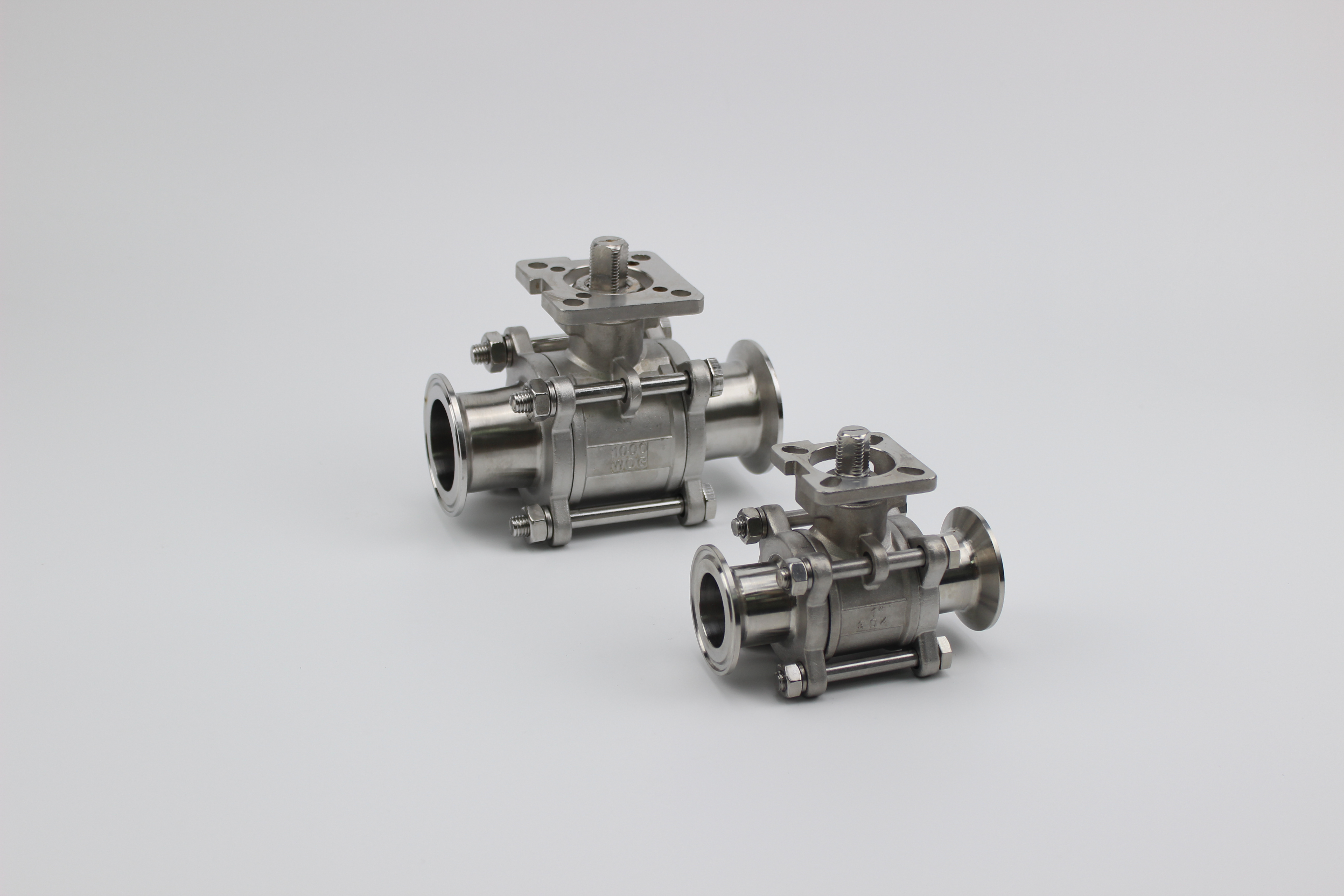 3PC Stainless Steel Clamp End Ball Valve With reset handle - Buy 3 ...